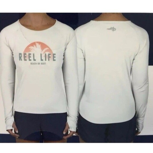 reel life | Tops | Reel Life Womens Long Sleeve Jax Beach Uv Protective ...